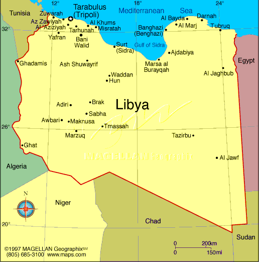 Libya Haritası - Ülkeler Haritası - Yerbilgisi