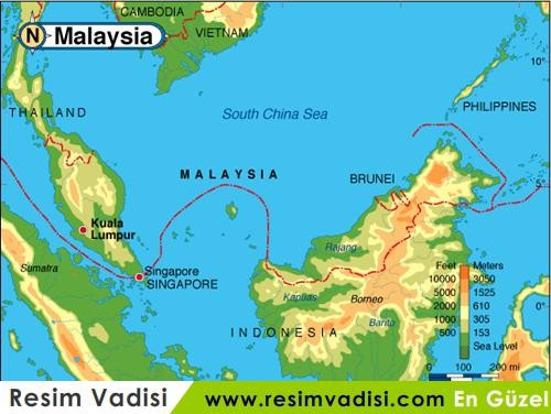 malezya haritası - Ülkeler Haritası - Yerbilgisi
