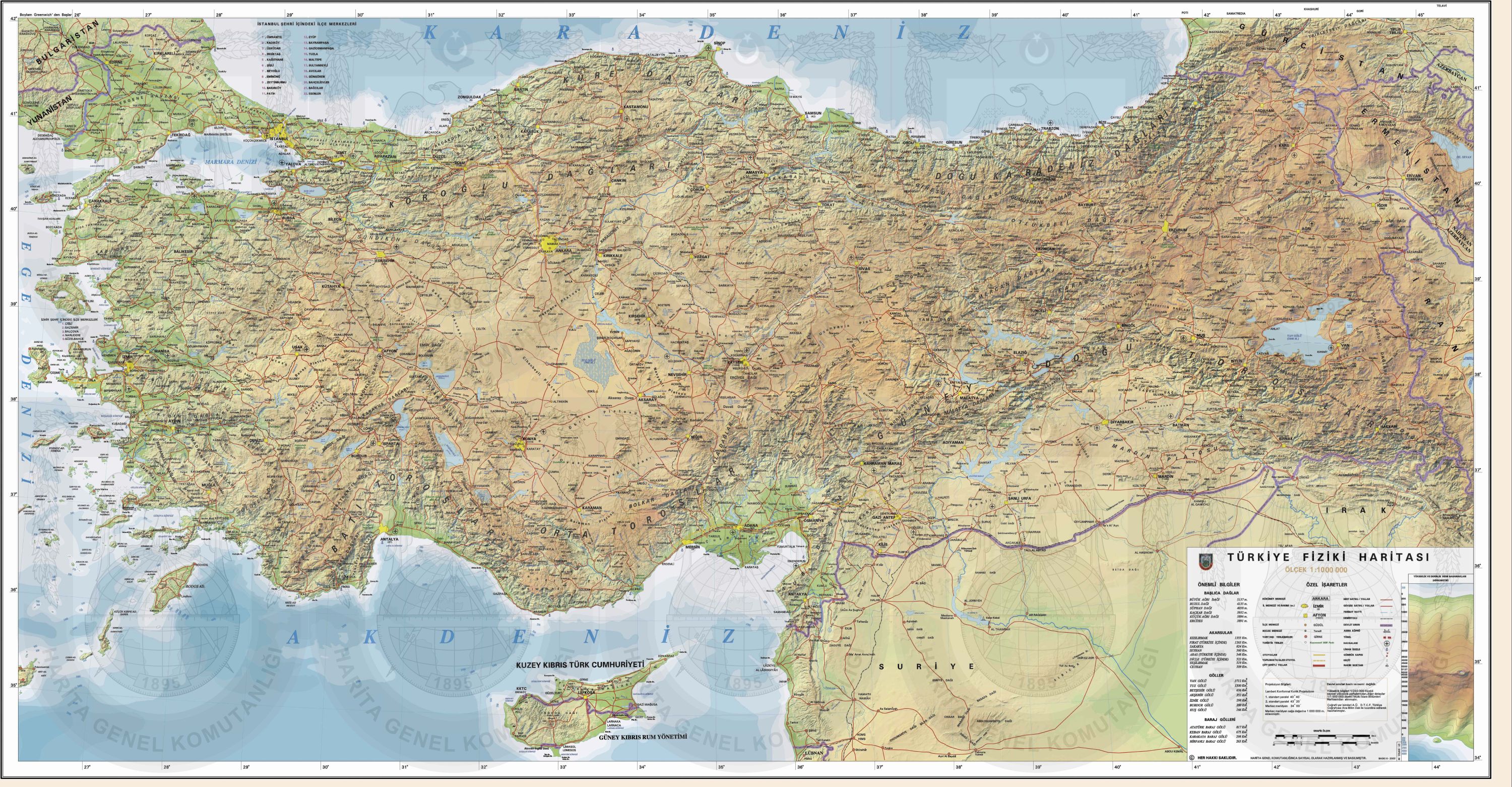 Türkiye Haritası - Yerbilgisi