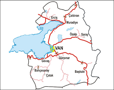 Van Haritası - İller Haritası - Yerbilgisi